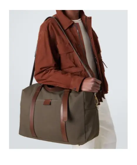 Giorgio Armani Leather-trimmed Canvas Duffel Bag