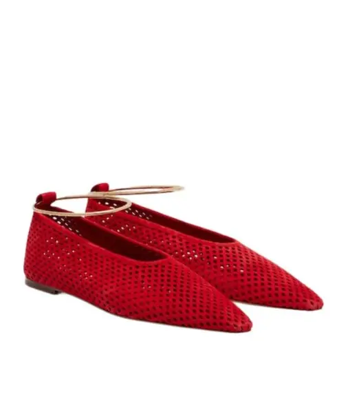 JIL SANDER Perforated Suede Ballet Flats