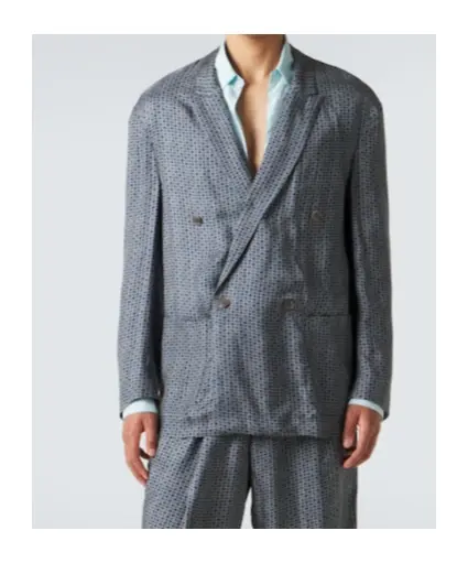 Giorgio Armani Printed Double-breasted Blazer