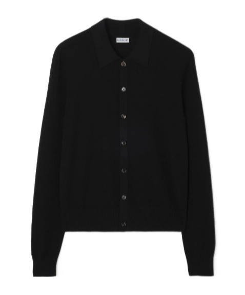 Burberry Check-trim Buttoned Cardigan - Black