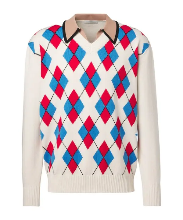 Dries Van Noten Argyle Cotton-blend Polo Sweater - Pink