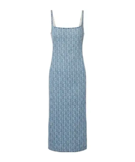 Dries Van Noten Printed Denim Midi Dress