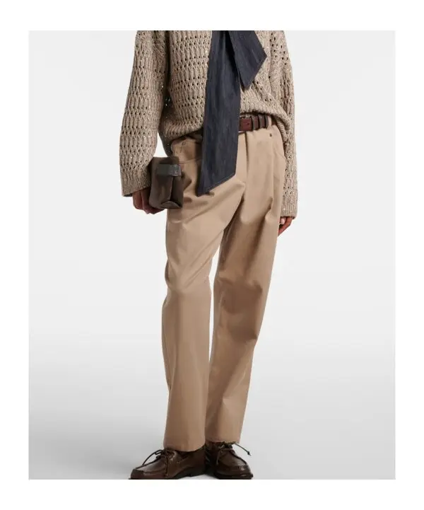 Brunello Cucinelli Cotton-blend Straight Pants