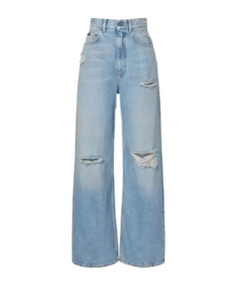 Dolce & Gabbana Distressed Wide-leg Jeans