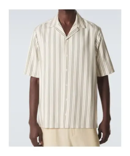 Le Kasha Striped Silk Bowling Shirt
