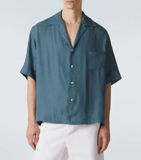 Kiton Linen Bowling Shirt