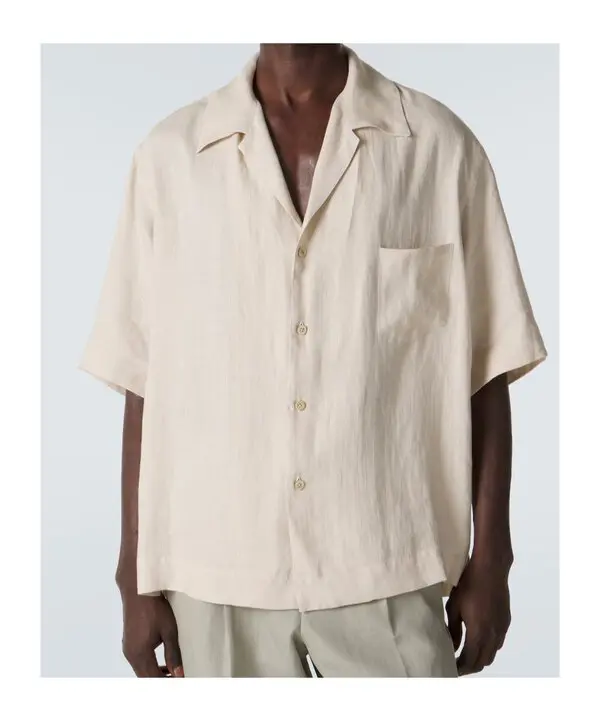Kiton Linen Bowling Shirt