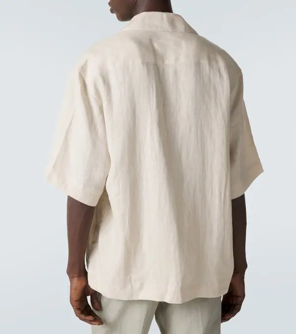 Kiton Linen Bowling Shirt