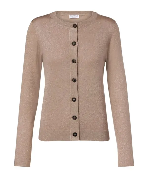 Brunello Cucinelli Cashmere-blend Lamé Cardigan