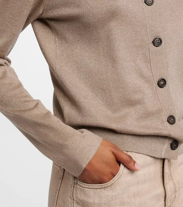Brunello Cucinelli Cashmere-blend Lamé Cardigan