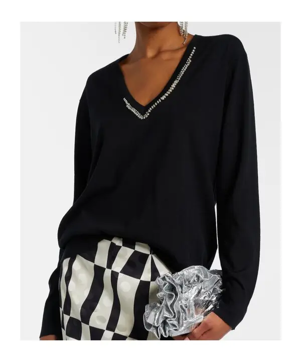 Dries Van Noten Embellished Wool Sweater
