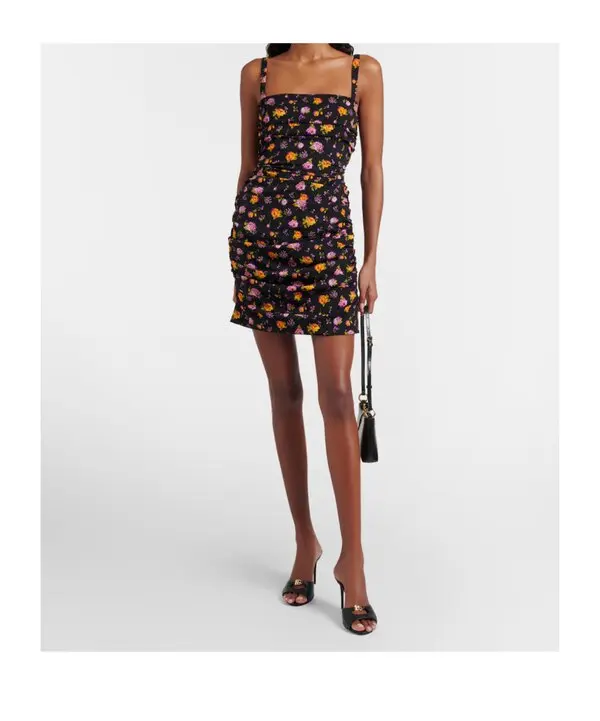 Dolce & Gabbana Floral Silk-blend Charmeuse Minidress