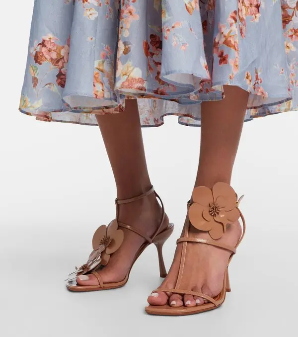 Zimmermann Orchid 85 Leather Sandals