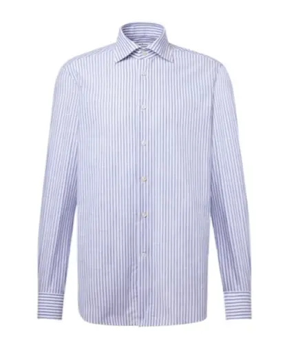 Kiton Striped Cotton Shirt - Blue