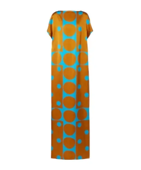 Dries Van Noten Printed Satin Maxi Dress - Orange