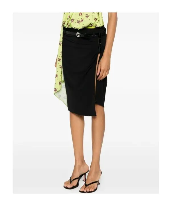 Coperni Belted Ruched Midi Skirt