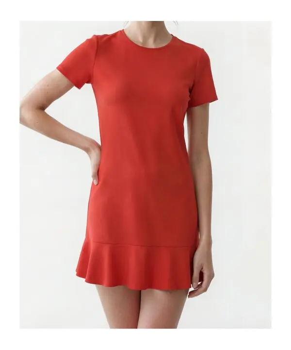 Red Valentino Round Neck Short Sleeve Dress