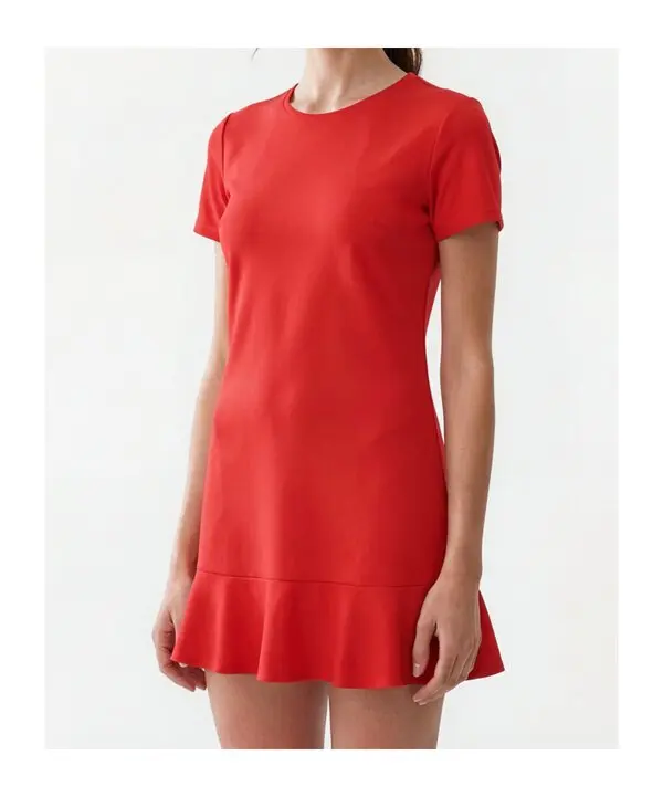 Red Valentino Round Neck Short Sleeve Dress