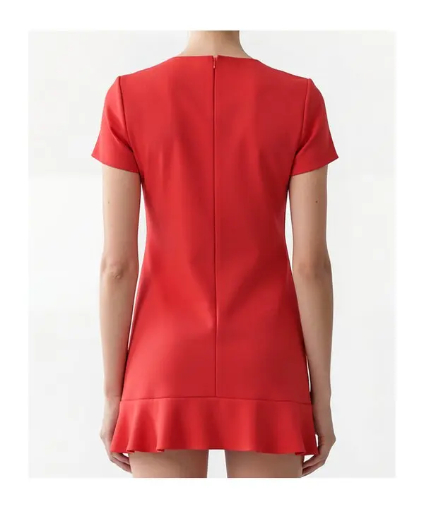 Red Valentino Round Neck Short Sleeve Dress
