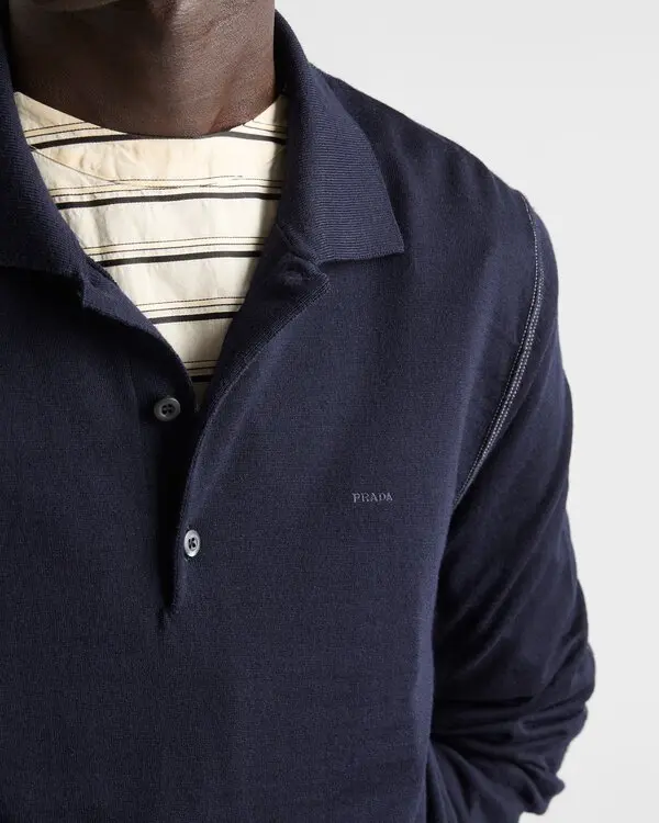 Prada Long-sleeved Wool Polo Sweater - No