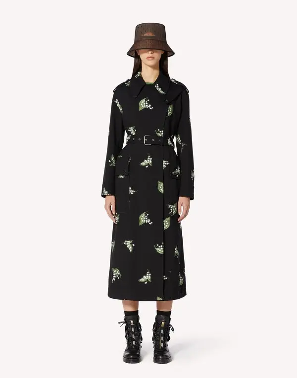Red Valentino May Lily Jacquard Trench Coat