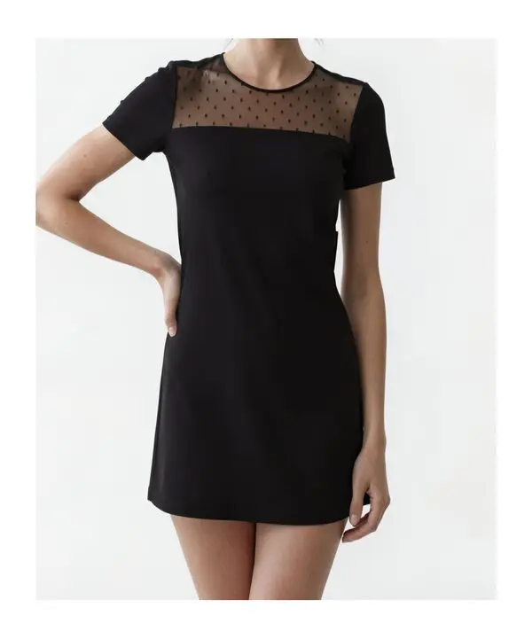 Red Valentino Round Neck Short Sleeve Dress