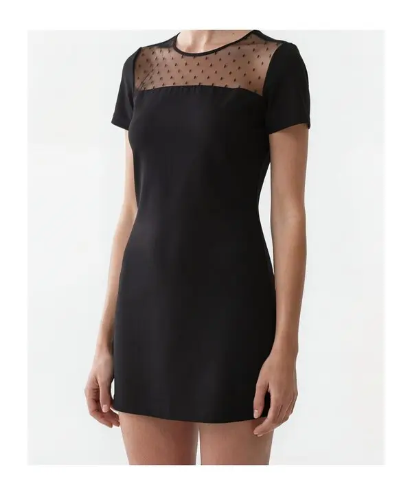 Red Valentino Round Neck Short Sleeve Dress