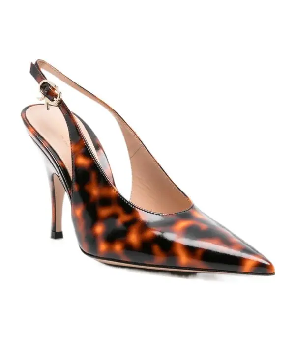 GIANVITO ROSSI Sofia Sling Tortoiseshell-effect Slingback Pumps