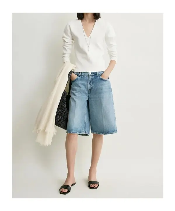 TOTEME Denim Shorts With Belt Loops