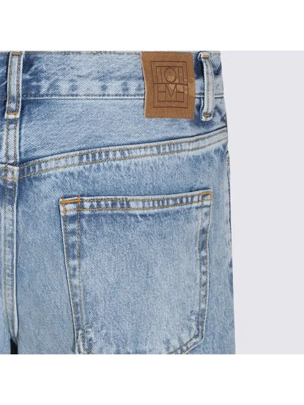 TOTEME Logo Patch Denim Shorts - No