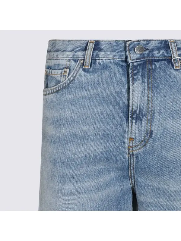 TOTEME Logo Patch Denim Shorts - No