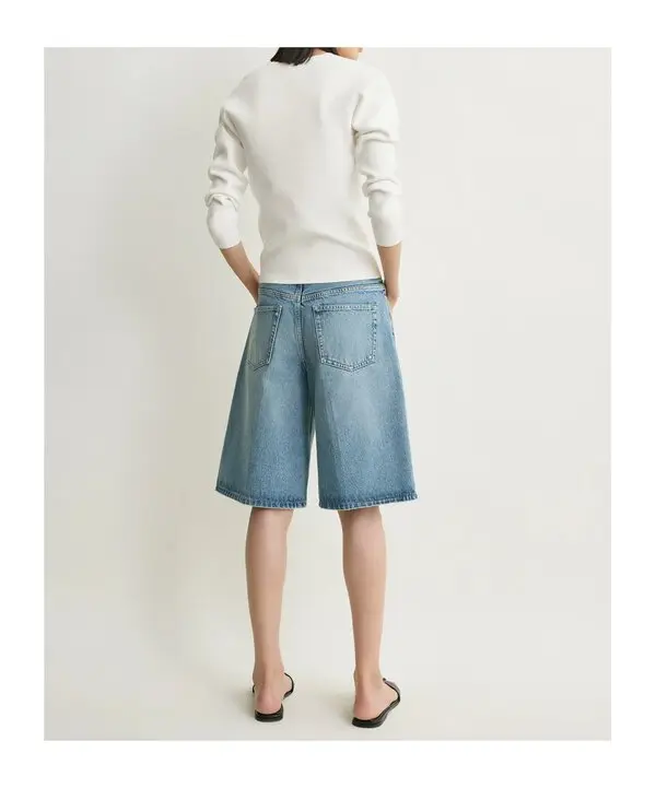 TOTEME Logo Patch Denim Shorts - No