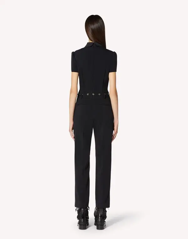 Red Valentino Ruffled Belted Jumpsuit