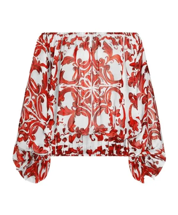 Dolce & Gabbana Majolica-print Poplin Top - Multicolor