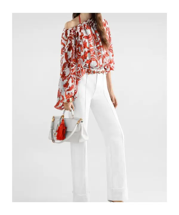Dolce & Gabbana Majolica-print Poplin Top