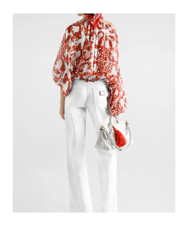 Dolce & Gabbana Majolica-print Poplin Top