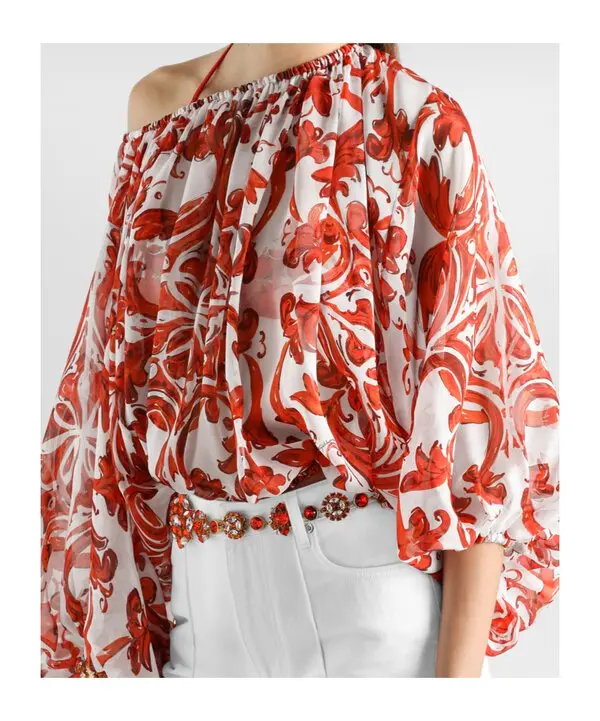 Dolce & Gabbana Majolica-print Poplin Top