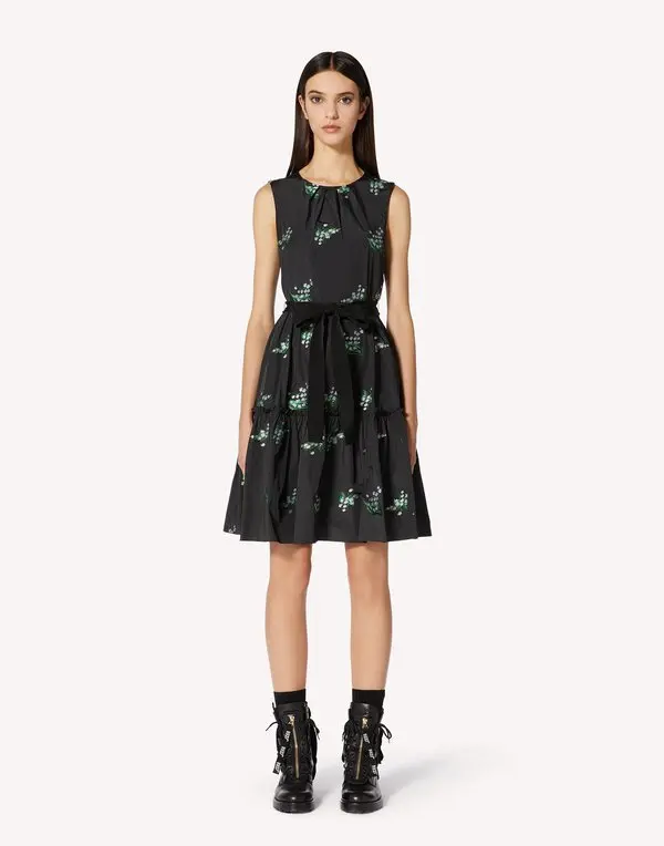 Red Valentino May Lily Motif Light Taffeta Dress
