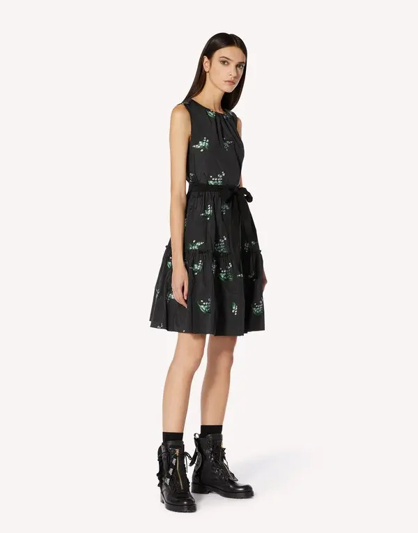 Red Valentino May Lily Motif Light Taffeta Dress