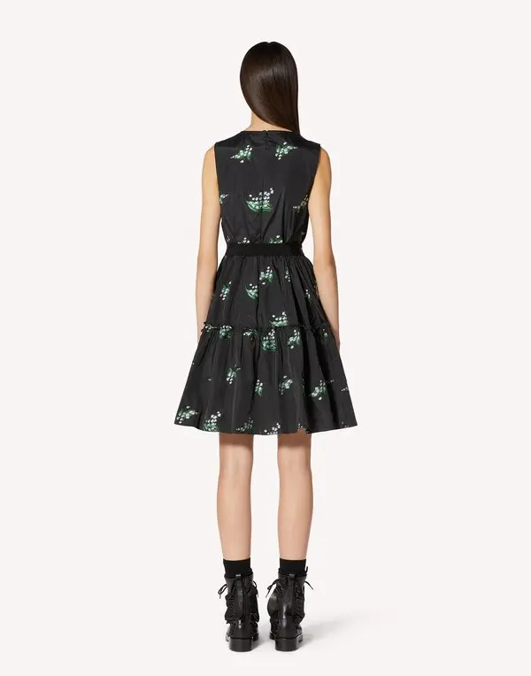 Red Valentino May Lily Motif Light Taffeta Dress
