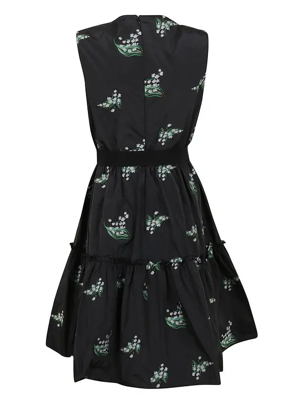Red Valentino May Lily Motif Light Taffeta Dress