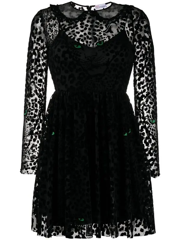 Red Valentino Leopard Print Mini Dress