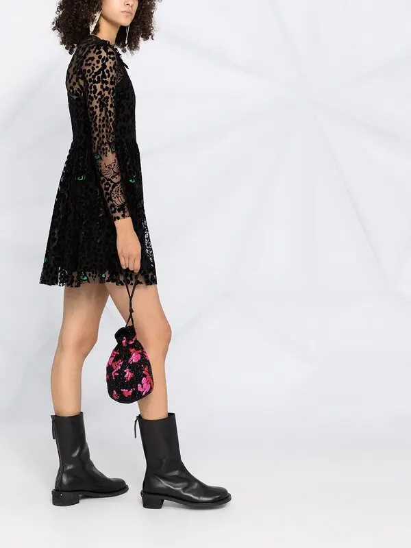 Red Valentino Leopard Print Mini Dress