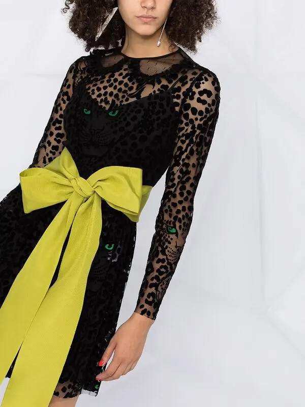 Red Valentino Leopard Print Mini Dress