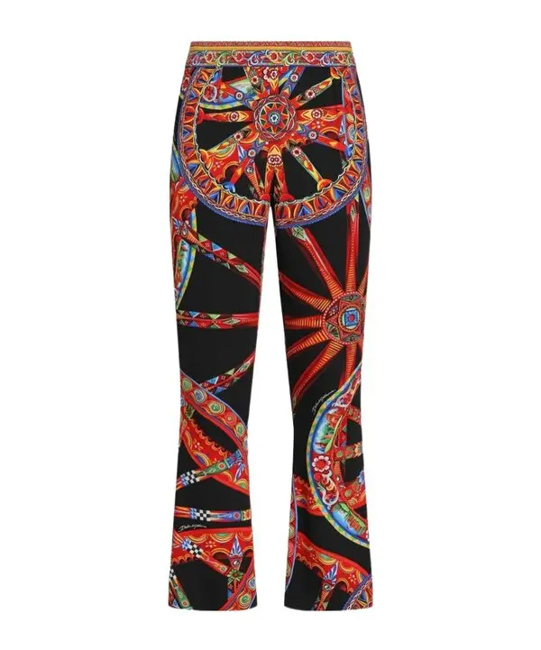 Dolce & Gabbana Carretto Print Charmeuse Leggings