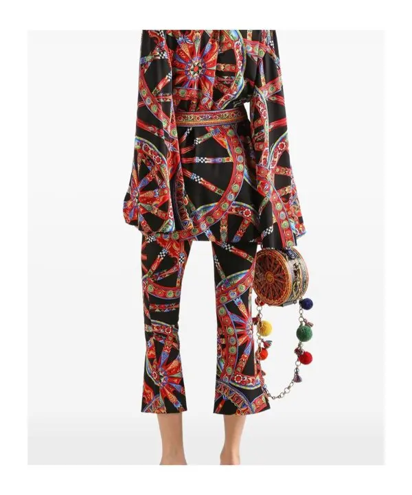 Dolce & Gabbana Carretto Print Charmeuse Leggings