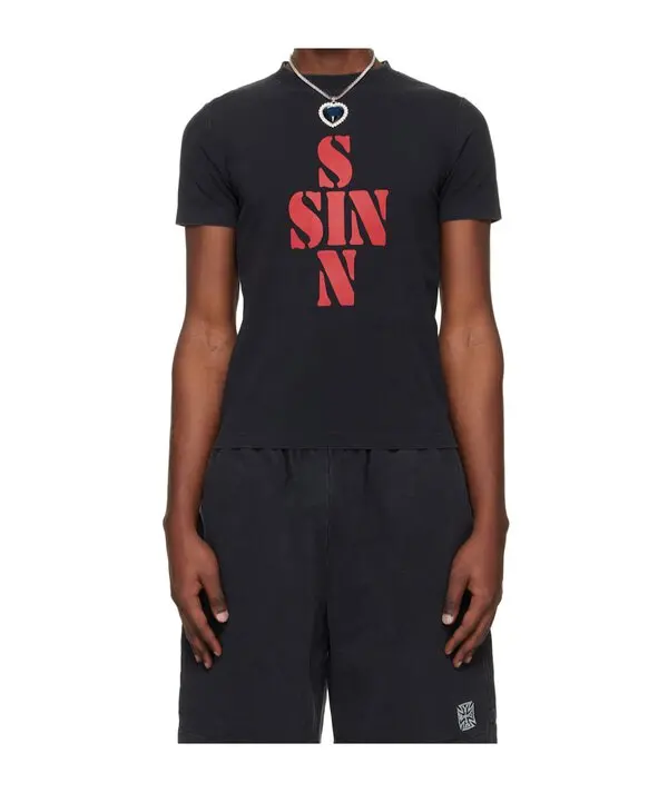 Vetements Sins Fitted T-shirt - Black