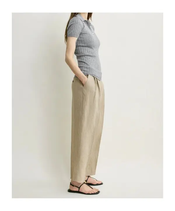 TOTEME Ribbed-knit Short-sleeves Polo Top