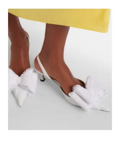 MACHMACH Le Cadeau Raffia Slingback Pumps