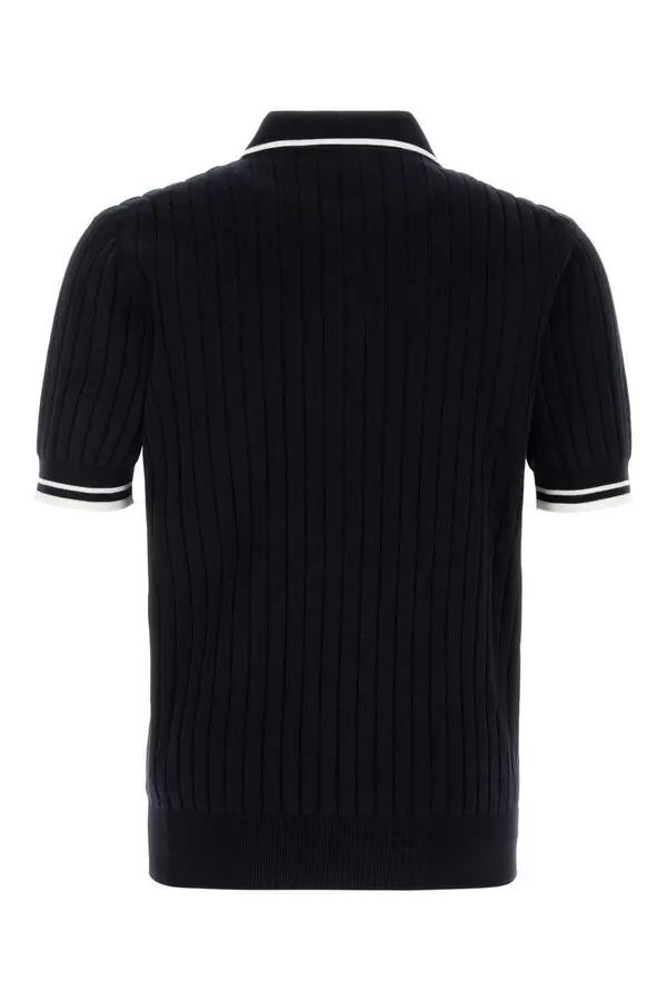 Dolce & Gabbana Dolce Gabbana Costa Ribbed Knit Polo Shirt